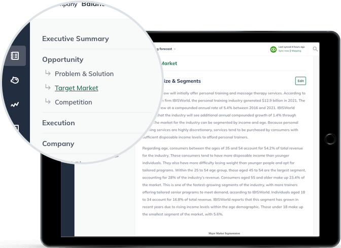 Simple One Page Business Pitch Plan Template LivePlan